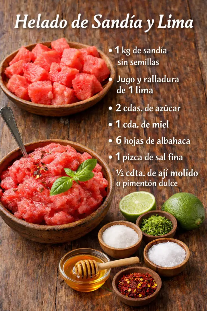 Helado de sandía y lima: fresco, liviano y distinto